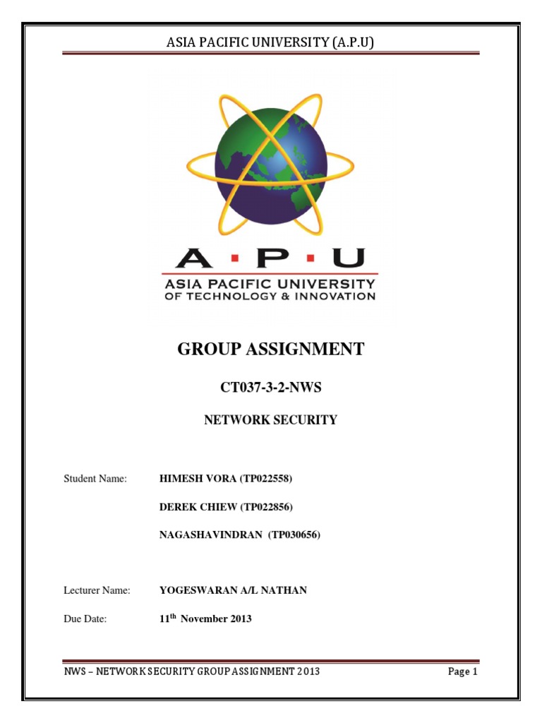 Group Assignment Network Security Pdf Computer Security Security 1576