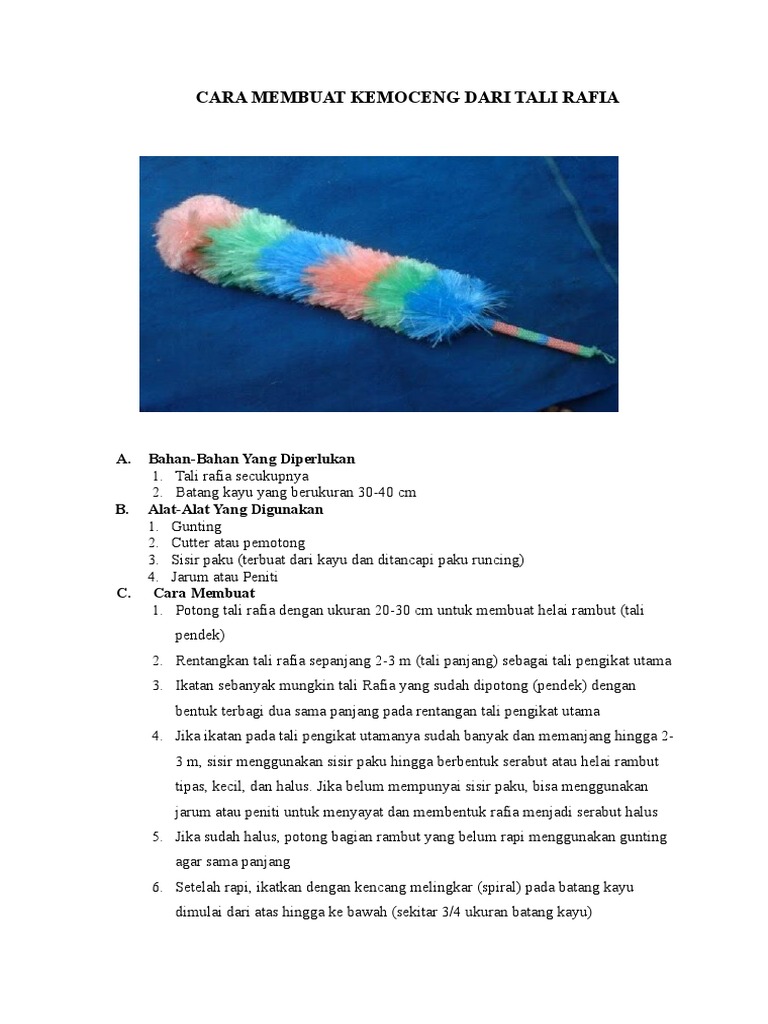 Cara Membuat Kemoceng Dari Tali Rafia | PDF
