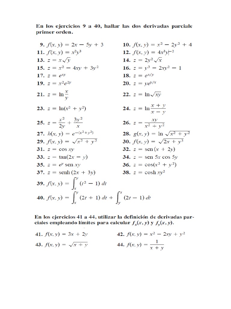 Ejercicios de Derivadas | PDF