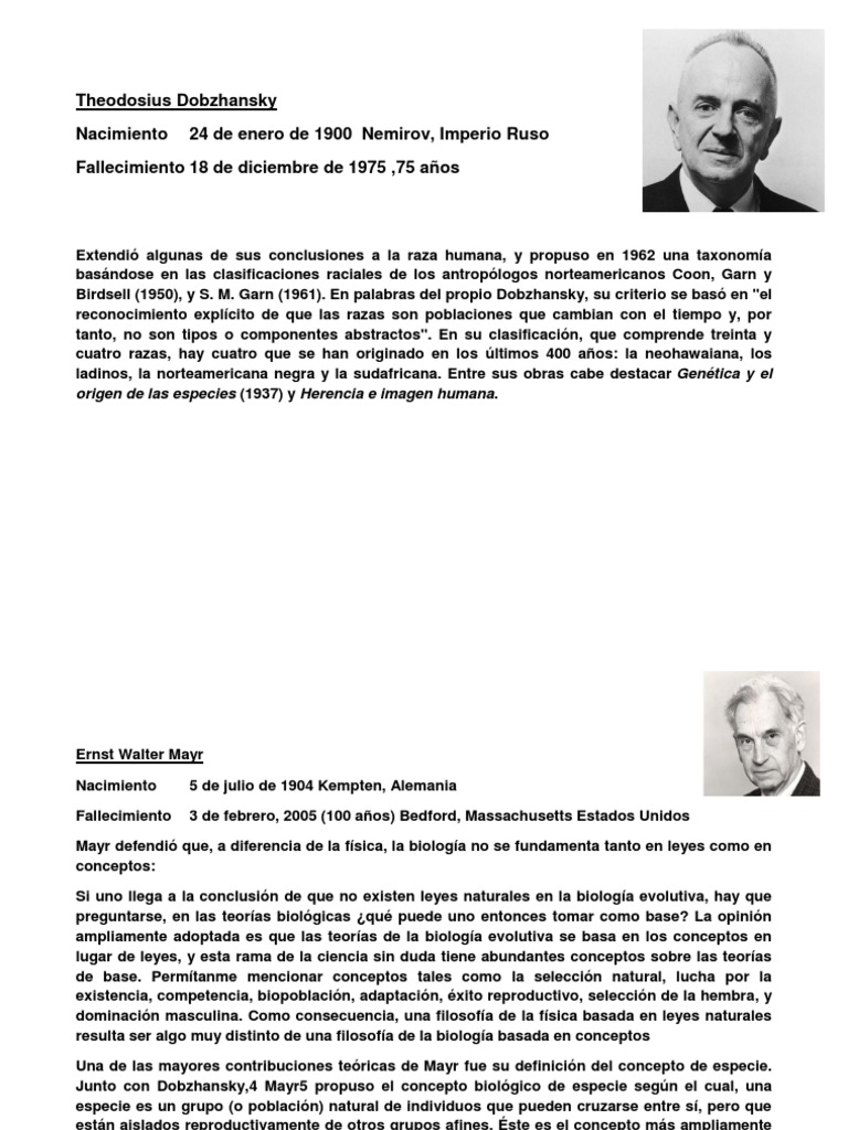 Theodosius Dobzhansky | PDF | Evolución | Biología