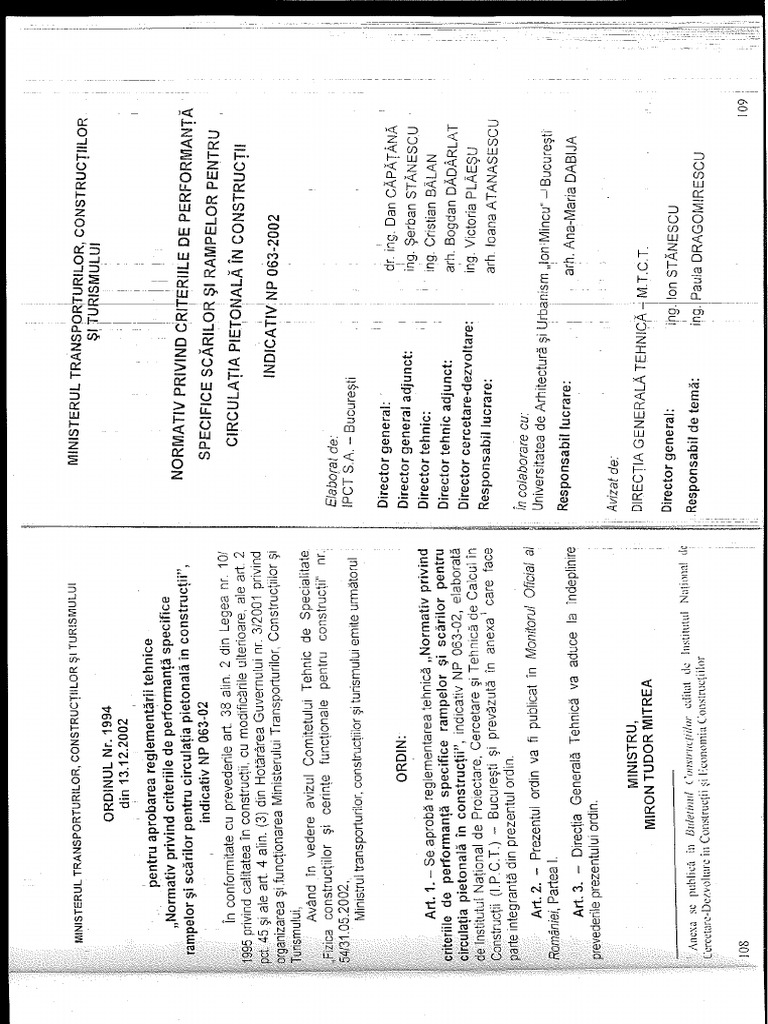 NP 063-2002 Criterii de Performanta Scari Si Rampe PDF | PDF
