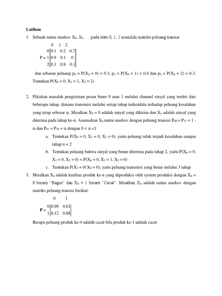 Latihan Proses Stokastik | PDF
