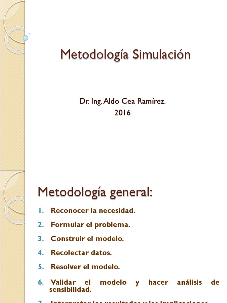 Metodología Simulación | Simulación | Toma de decisiones