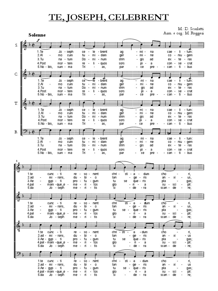Te, Joseph, Celebrent (Scarlatti) CORO | PDF
