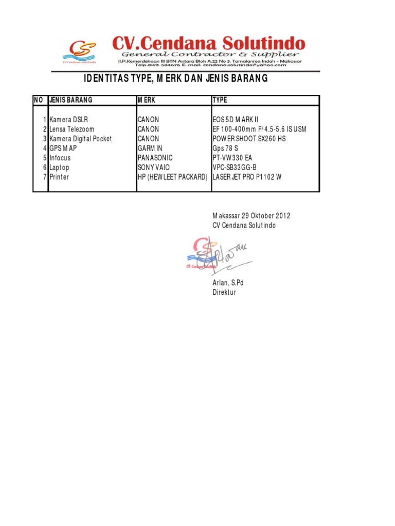 Identitas Barang | PDF