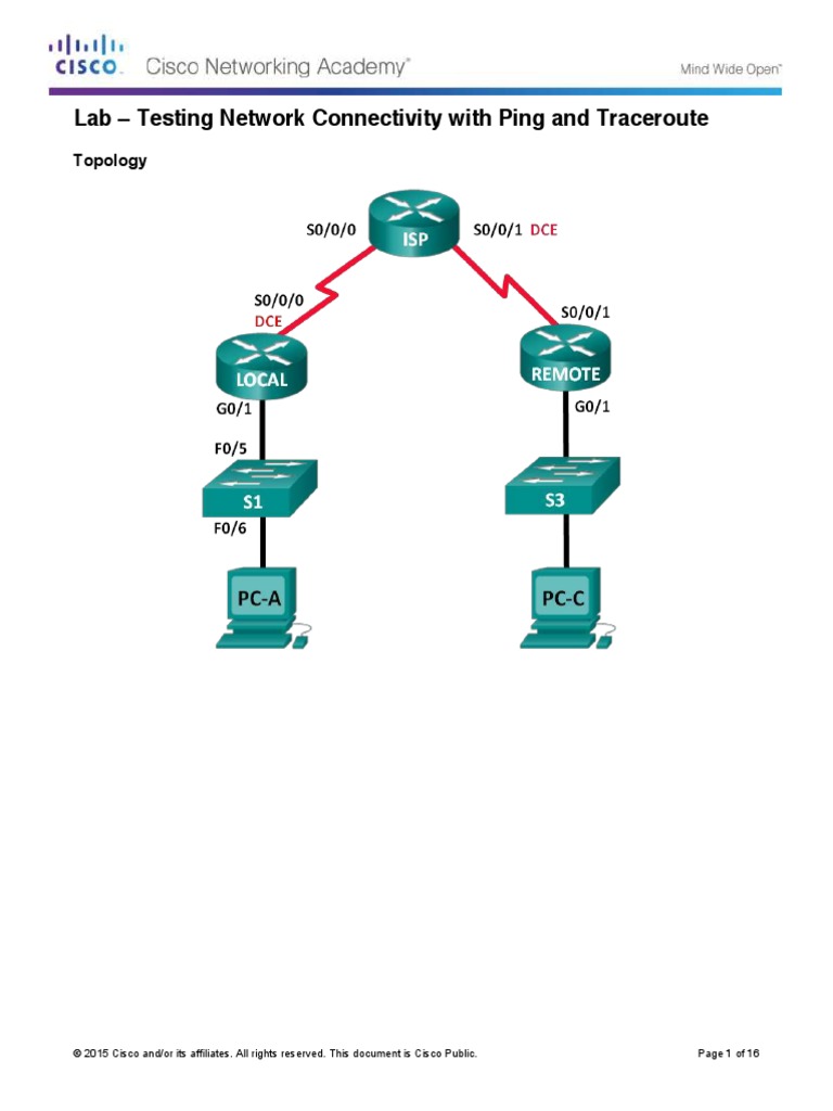 7.3.2.7 Lab - Testing Network Connectivity With Ping and Traceroute ...