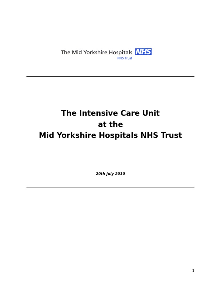 The Intensive Care Unit at The Mid Yorkshire Hospitals NHS Trust ...