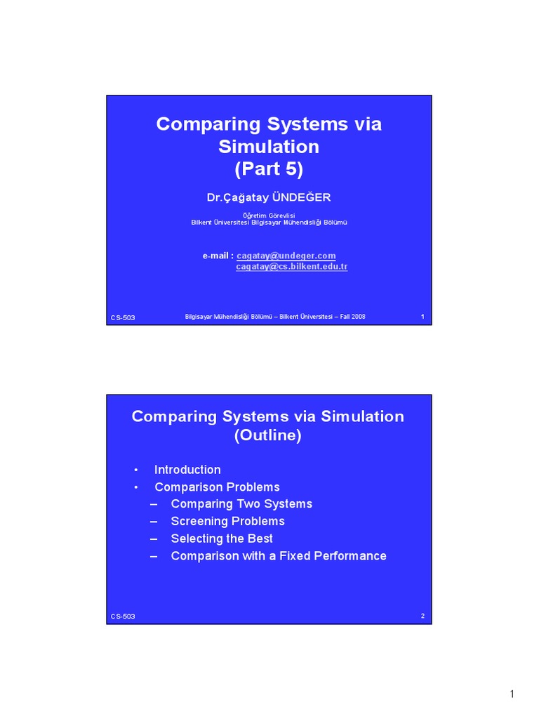 M&S 06 Comparing Systems Via Sim | PDF | Multiple Comparisons Problem ...