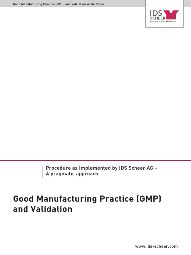 Good Manufacturing Practice (GMP) and Validation PDF | PDF | Business ...