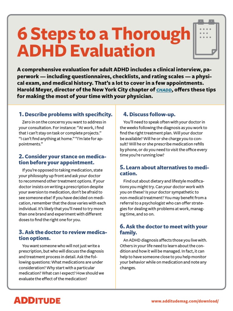 6 Steps To A Thorough ADHD Evaluation | PDF | Attention Deficit ...
