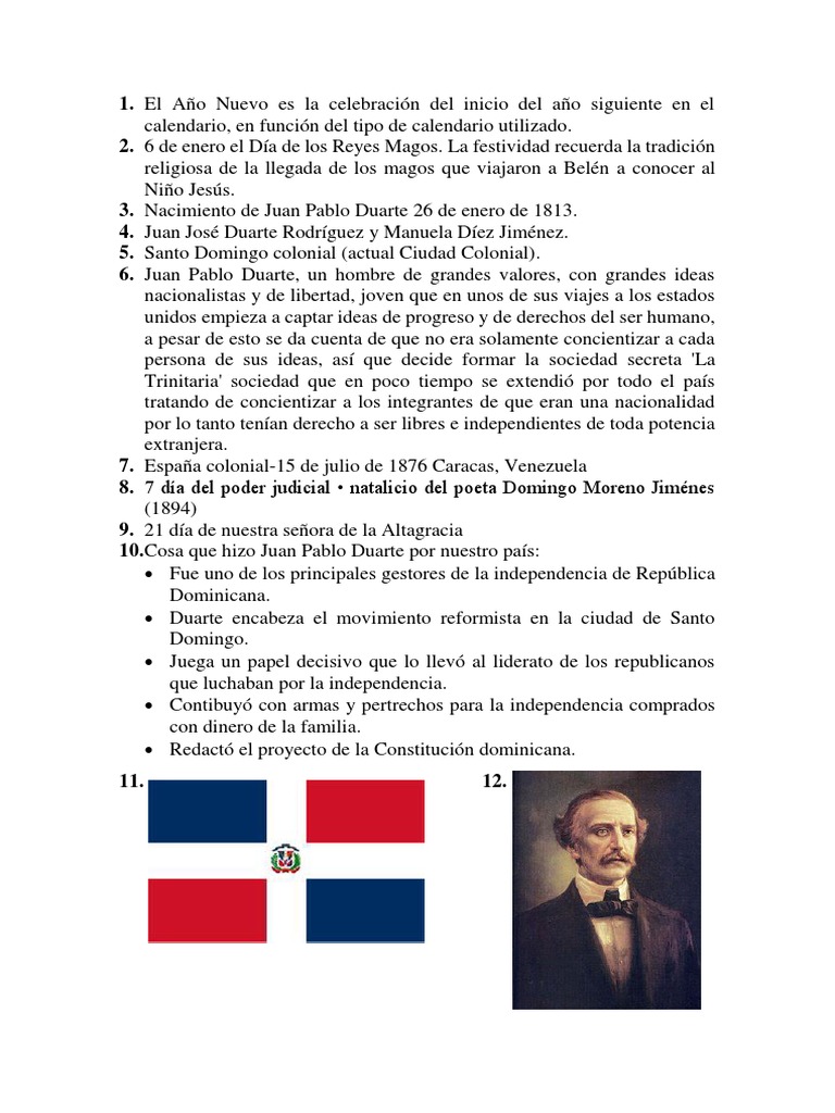 10 Preguntas Juan Pablo Duarte | PDF
