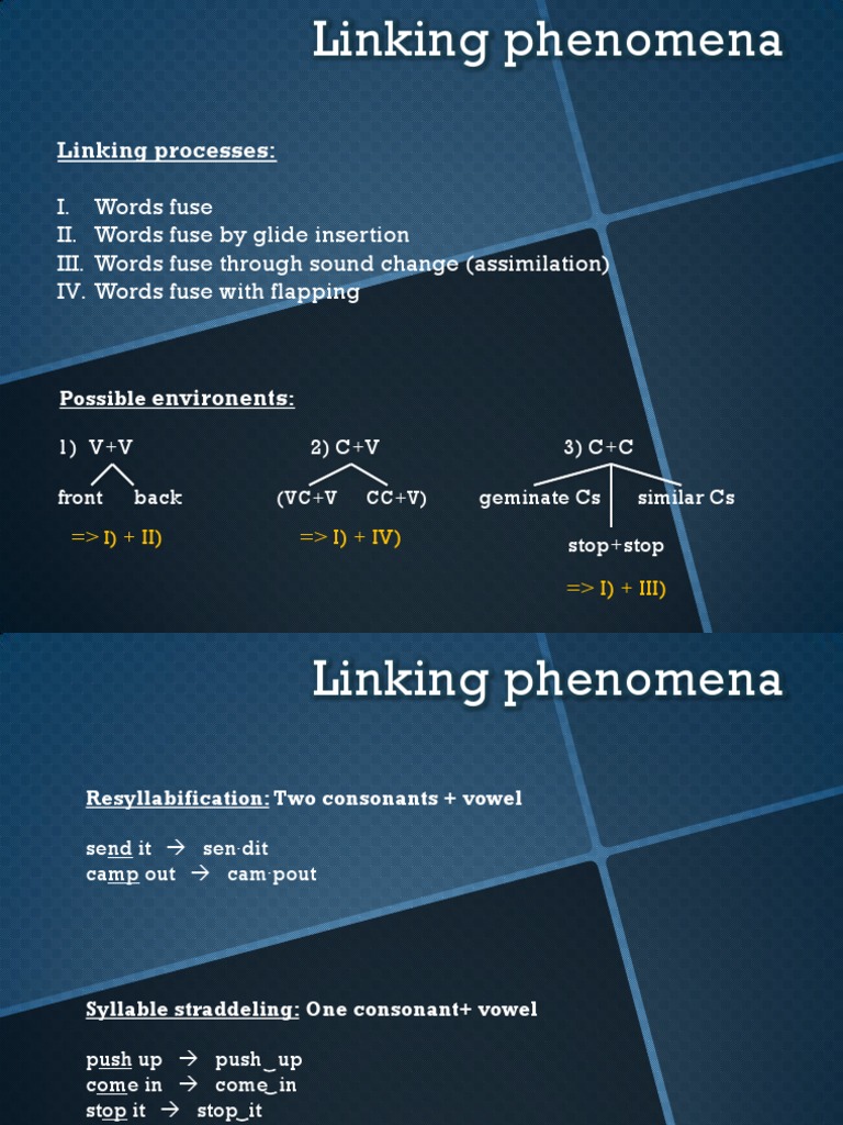 Unit 8 - Linking Phenomena - Print Version | PDF | Consonant | Syllable