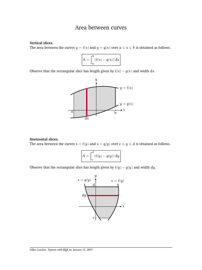 Area Between Curves: Vertical Slices | PDF | Manifold | Space