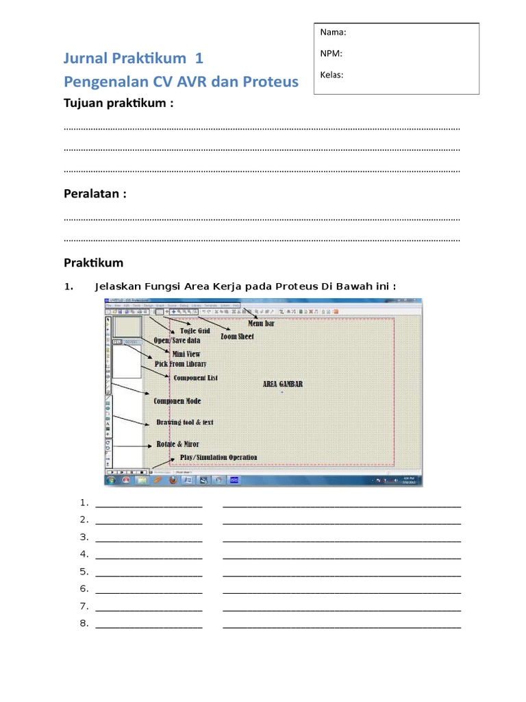 Jurnal Praktikum 1 CVAVR Dan Proteus-1 | PDF