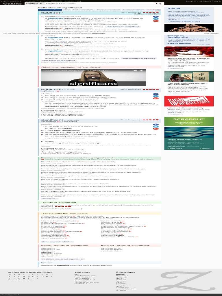 Significant Definition and Meaning - Collins English Dictionary | PDF ...