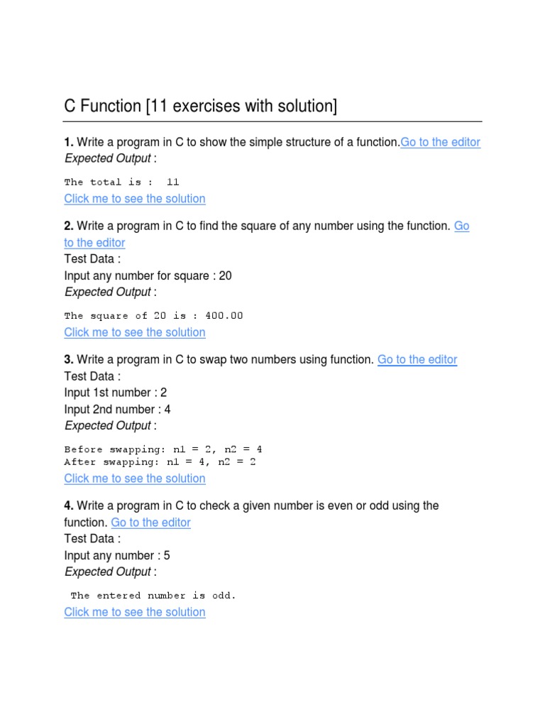 C Function | PDF | Function (Mathematics) | String (Computer Science)