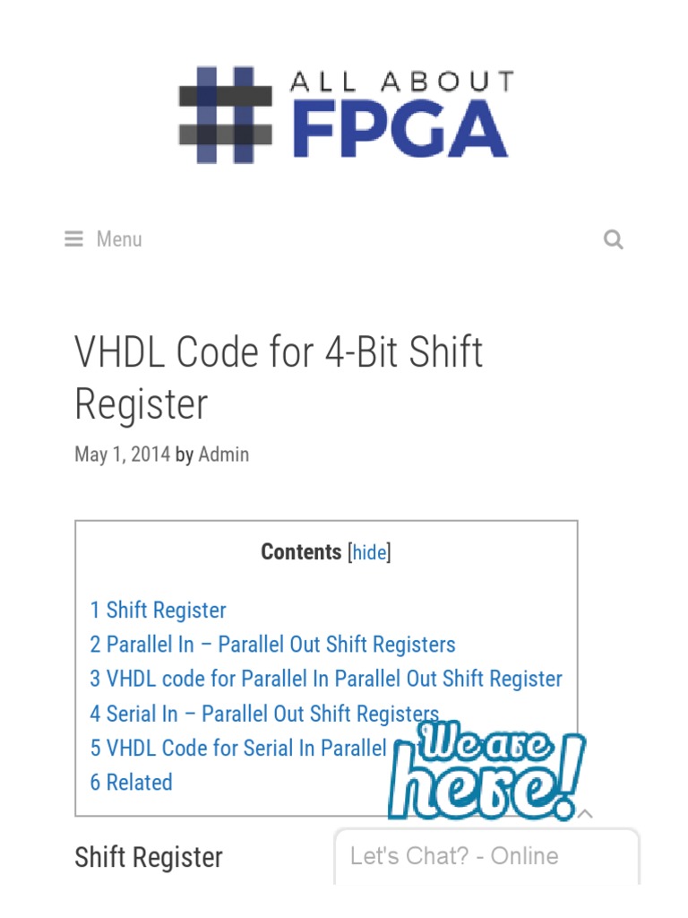 VHDL Code For 4-Bit Shift Register | PDF | Vhdl | Areas Of Computer Science