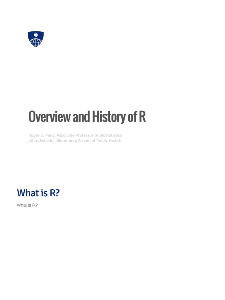 Overview History R | PDF | R (Programming Language) | Computer Science