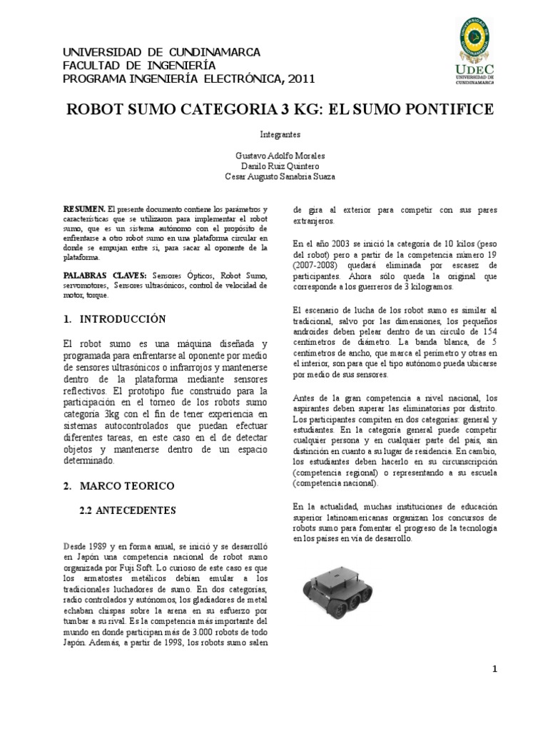 Informe Robot Sumo | PDF | Engranaje | Robot