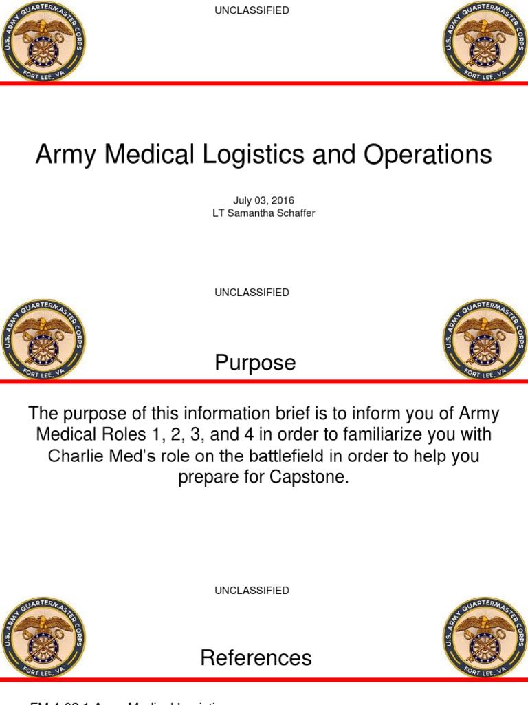 Army Medical Logistics Brief | PDF | Ambulance | Military Units And ...
