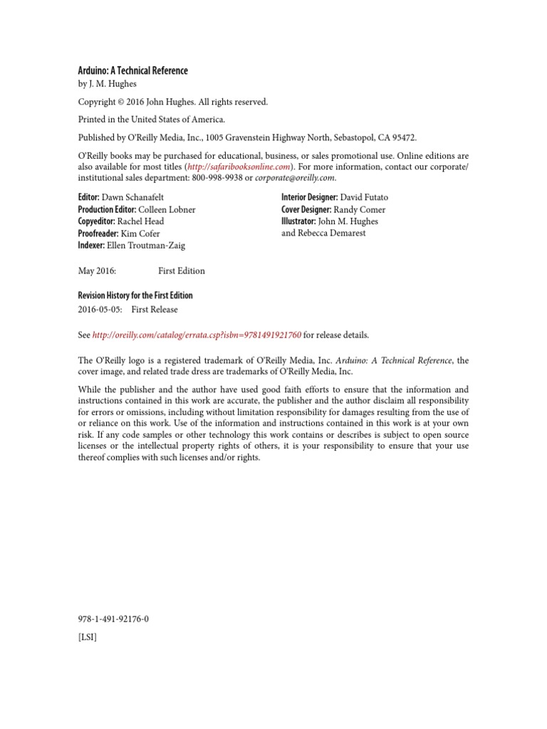 Arduino: A Technical Reference | PDF | Microcontroller | Arduino