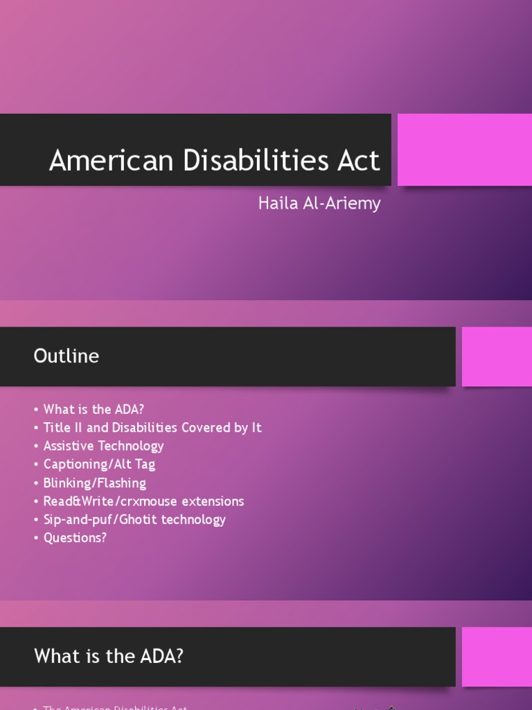 Cis Ada Powerpoint | PDF | Americans With Disabilities Act Of 1990 ...