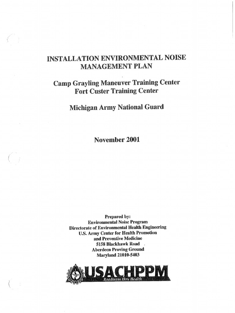 Installation Environmental Noise Management Plan 2001 Pdf