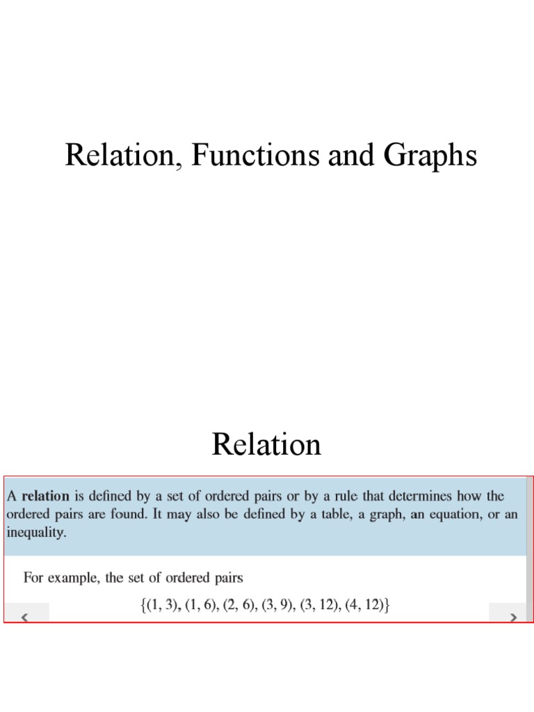 Relation, Functions and Graphs | PDF | Function (Mathematics ...