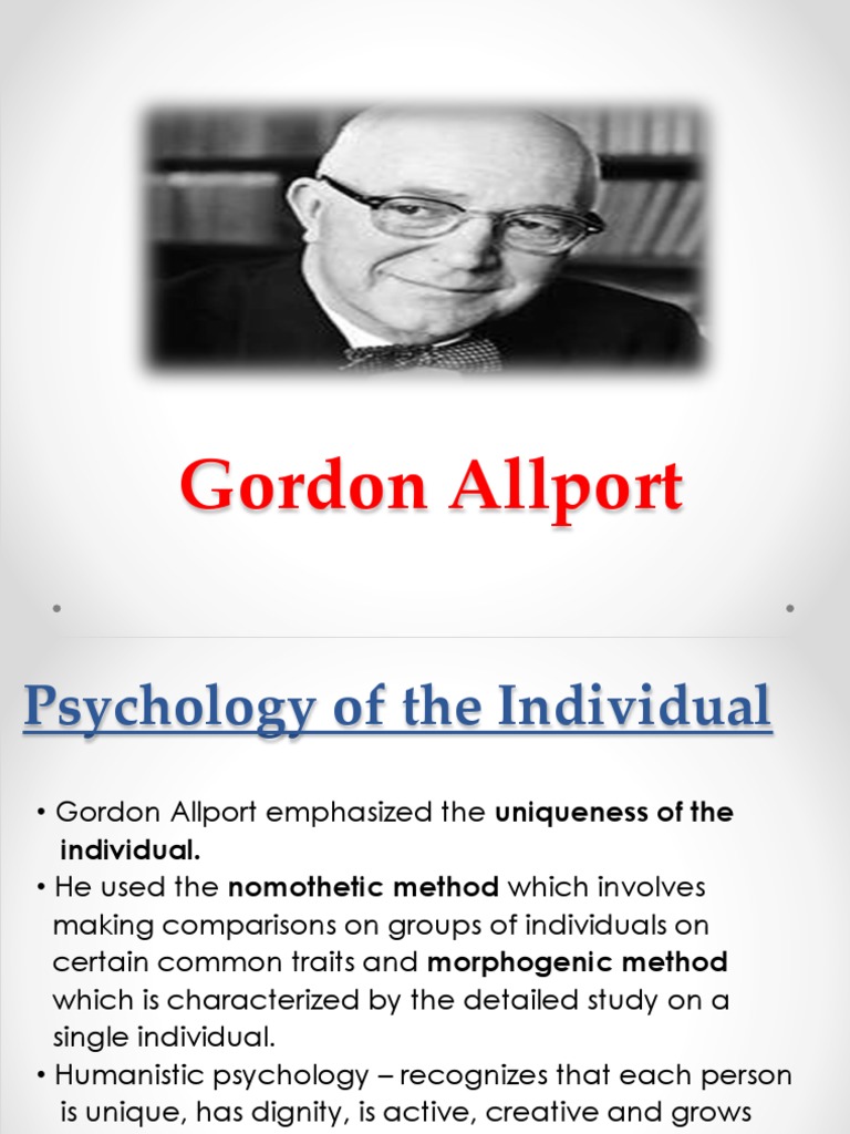 Gordon Allport Lecture2 | PDF | Self Concept | Motivation