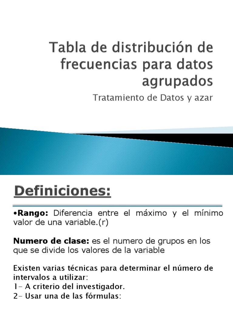 Tabla de Distribución de Frecuencias para Datos Agrupados | PDF ...