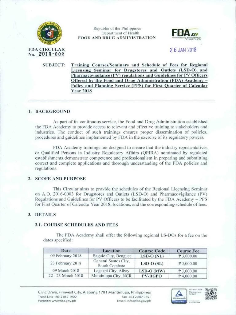 FDA Circular No. 2018-002 | PDF FDA Circular No. 2018-002 | PDF