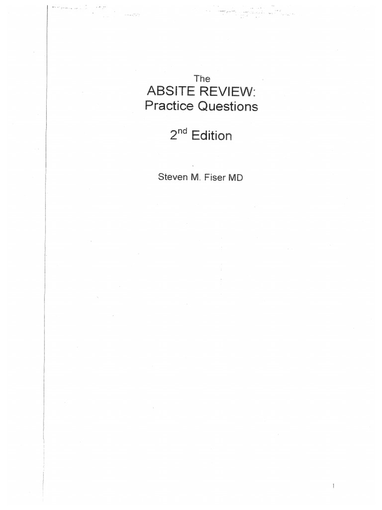 Fiser Absite Practice Questions 2015 | PDF