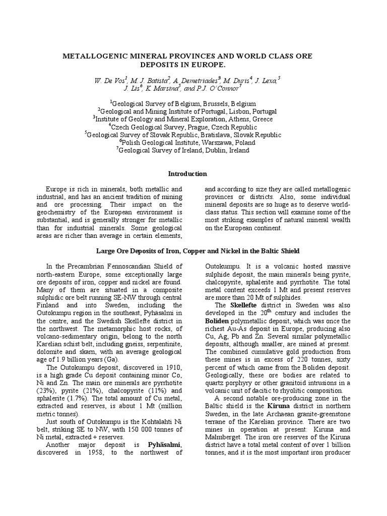Metallogenic Provices and Metallogenic Epochs PDF | PDF | Iron Ore | Silver