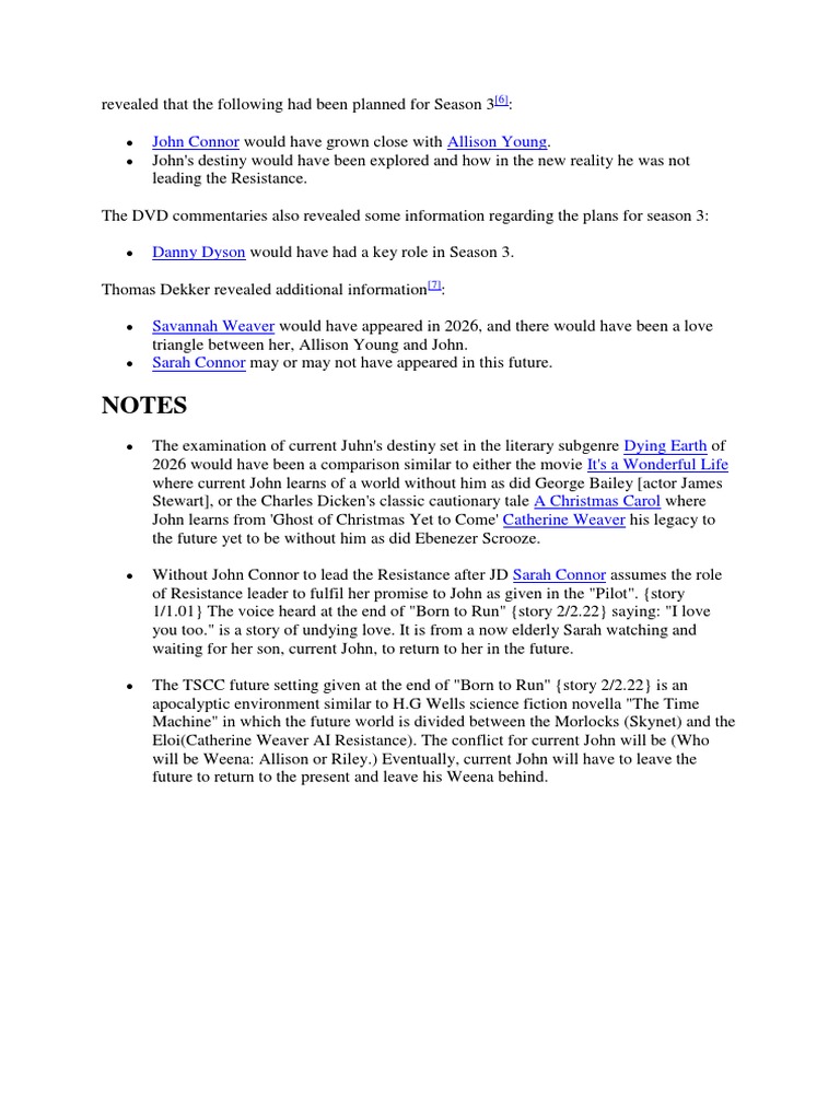 Terminator SCC Season 3 Notes | PDF