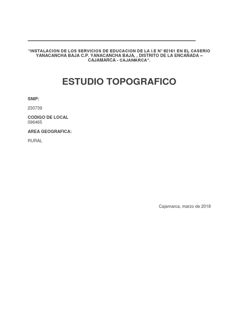 Estudio Topografico | PDF | Topografía | Ciencias de la Tierra