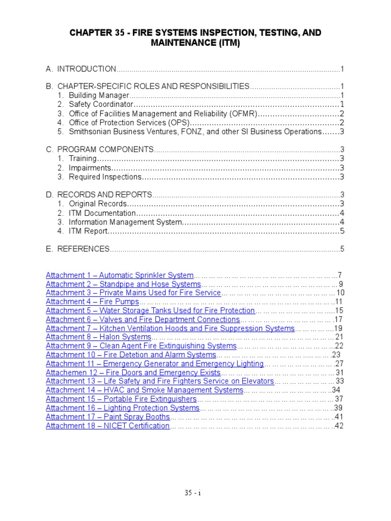 Fire Systems ITM Manual Overview | PDF | Safety | Reliability Engineering
