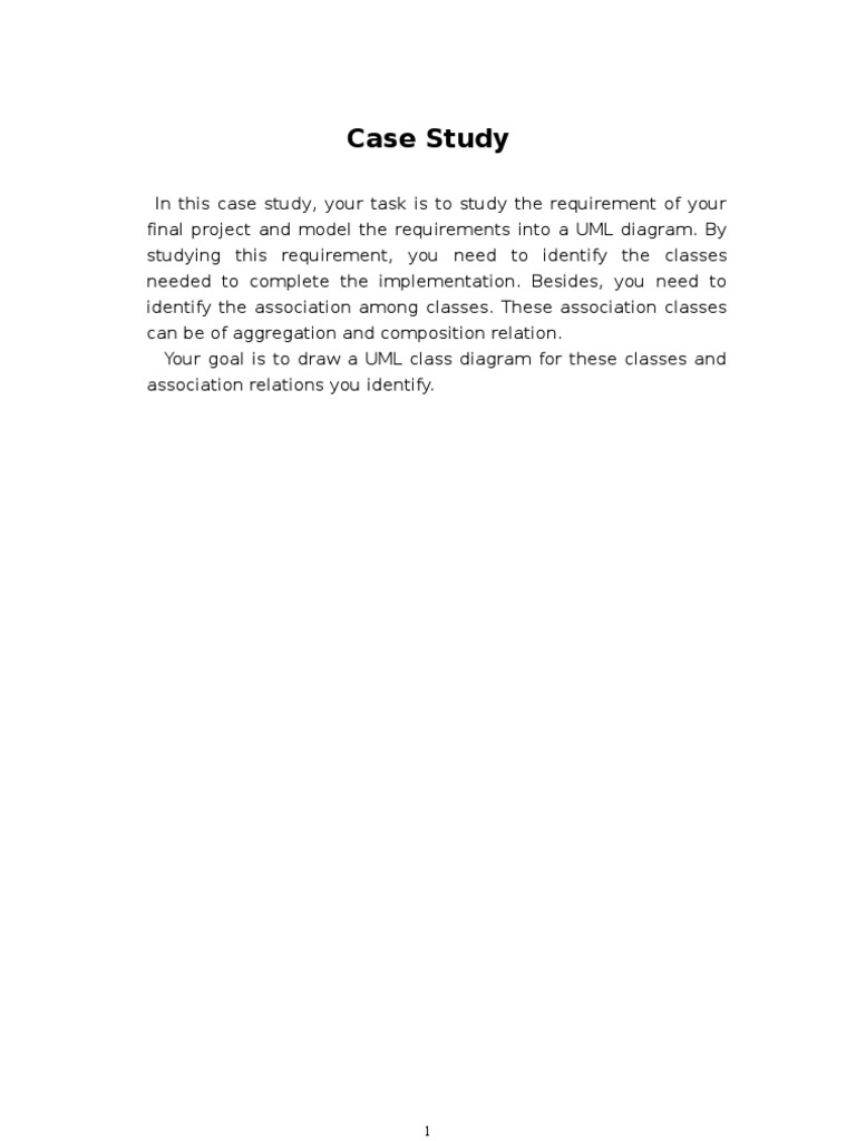 Case Study | PDF | Object (Computer Science) | Unified Modeling Language