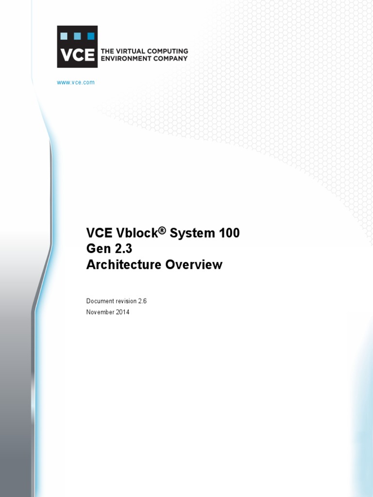 Vblock 100 Gen2 3 Architecture Overview PDF | PDF | V Mware | Computer ...