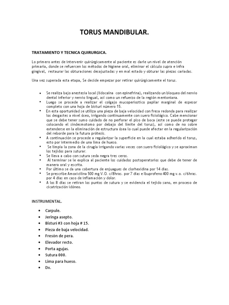 Torus Mandibular | PDF | Hogar y jardín