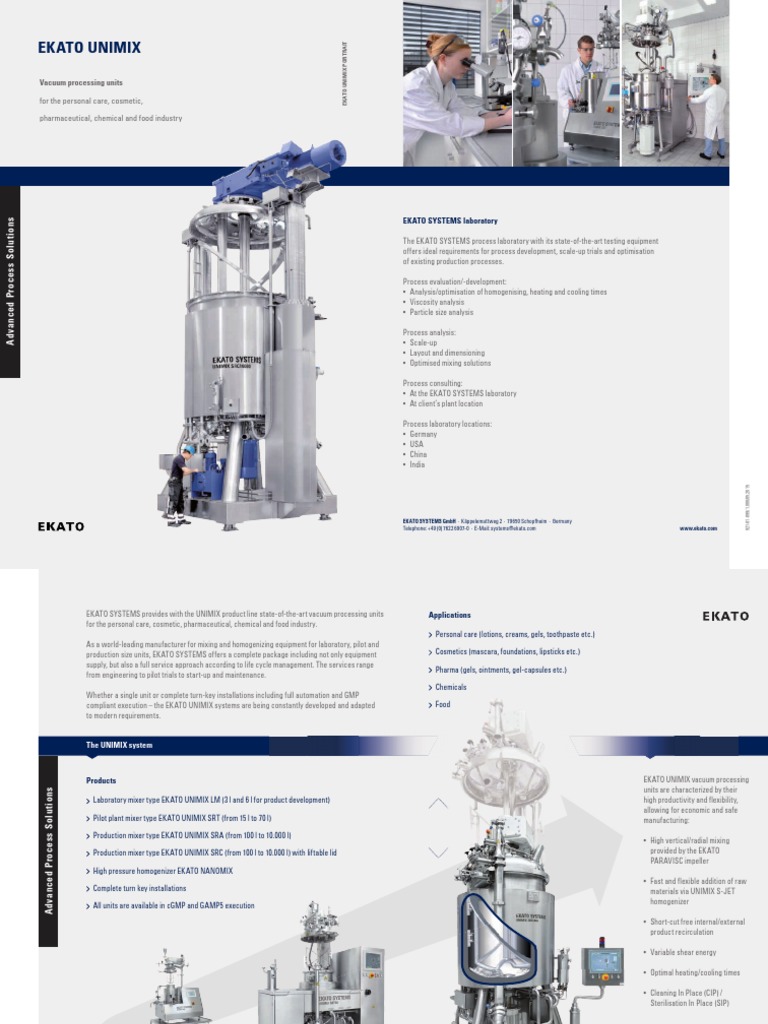 Ekato Unimix Portrait e | PDF | Cosmetics | Industries
