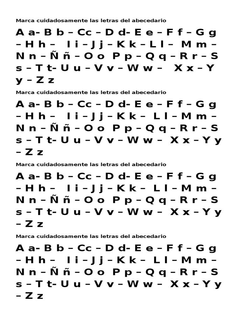Abecedario para Marcar Letras | PDF | Colación | Ortografía