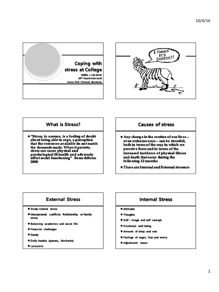 Stress Coping Life Skills 010916 PDF | PDF | Occupational Burnout ...