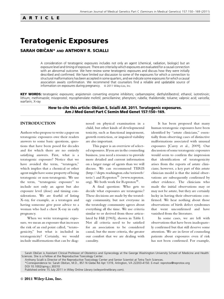 Terato Geno S | PDF | Congenital Disorder | Miscarriage