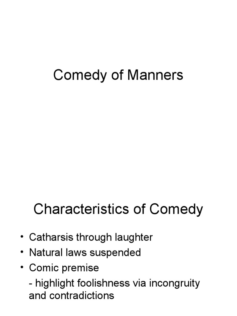 DEP Comedy of Manners PowerPoint Presentation | PDF | Theatre ...