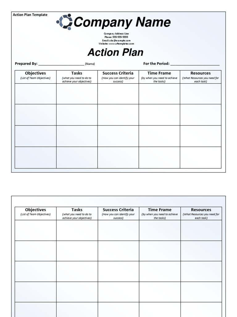 Action Plan Template for Management | PDF | Career & Growth