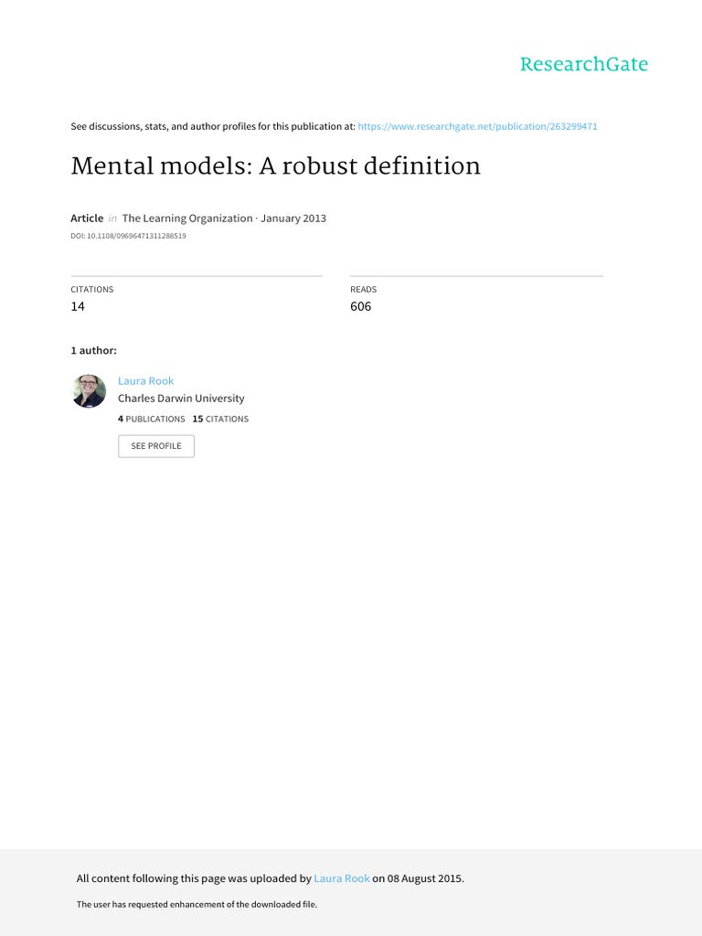 ROOK 2013 Mental Models A Robust Definition | PDF | Concept ...