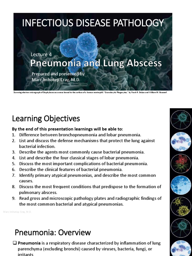 Pneumonia and Lung Abscess Overview | PDF | Pneumonia | Infection