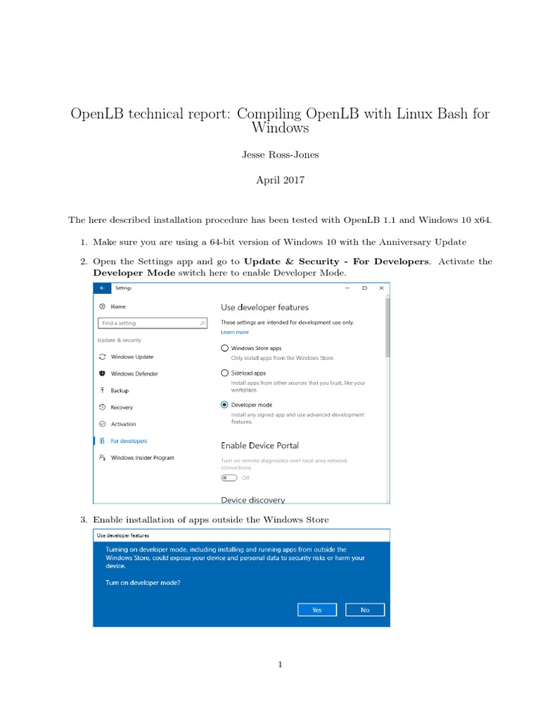 Openlb Technical Report: Compiling Openlb With Linux Bash For Windows | PDF