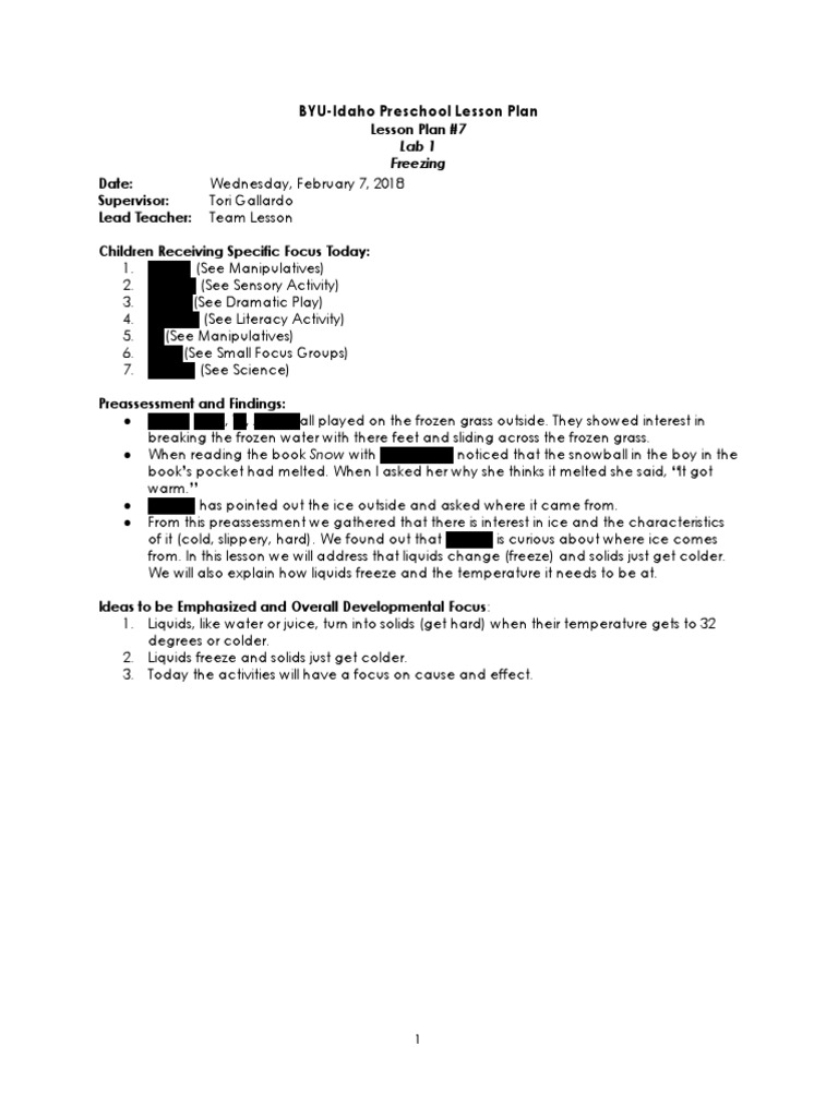 Freezing Team Plan | PDF | Freezing | Cold