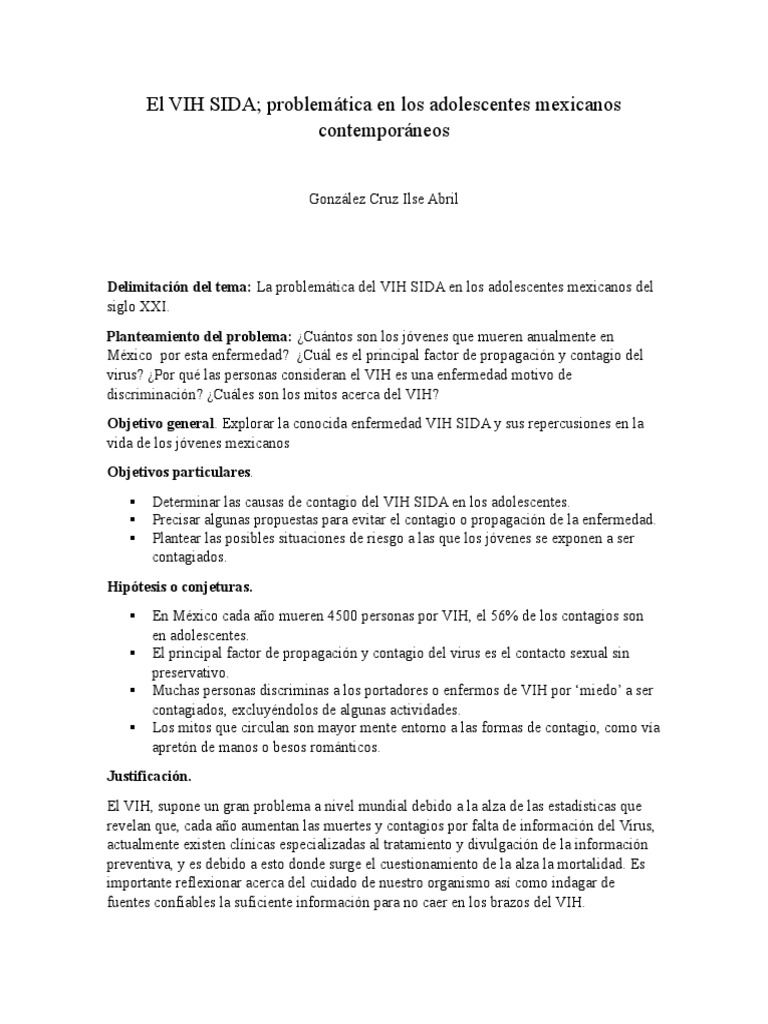 El VIH SIDA (Proyecto) | PDF | VIH / SIDA | VIH